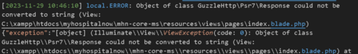 Error: "Object of class GuzzleHttp\Psr7\Response could not be converted to string"Error ...