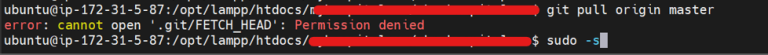 Git Pull Error Cannot Open Gitfetchhead Permission Denied Devops Support