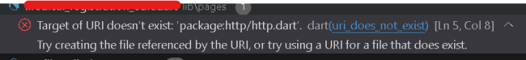 Error In Flutter Target Of Uri Doesnt Exist Devops Support