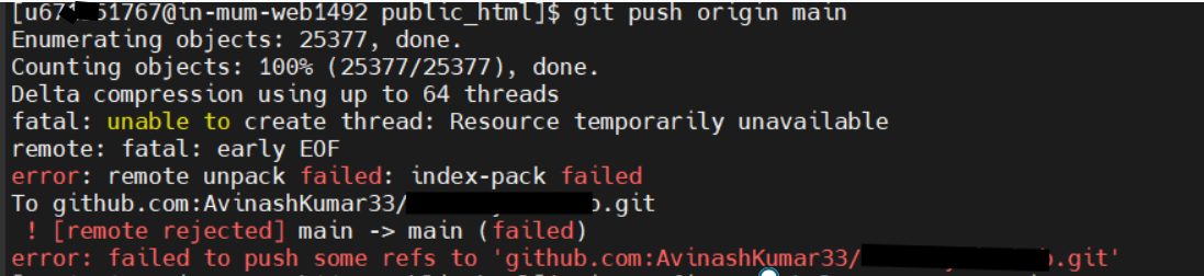 Git Push Errors Resource Temporarily Unavailable And Early Eof Issues Devops Support