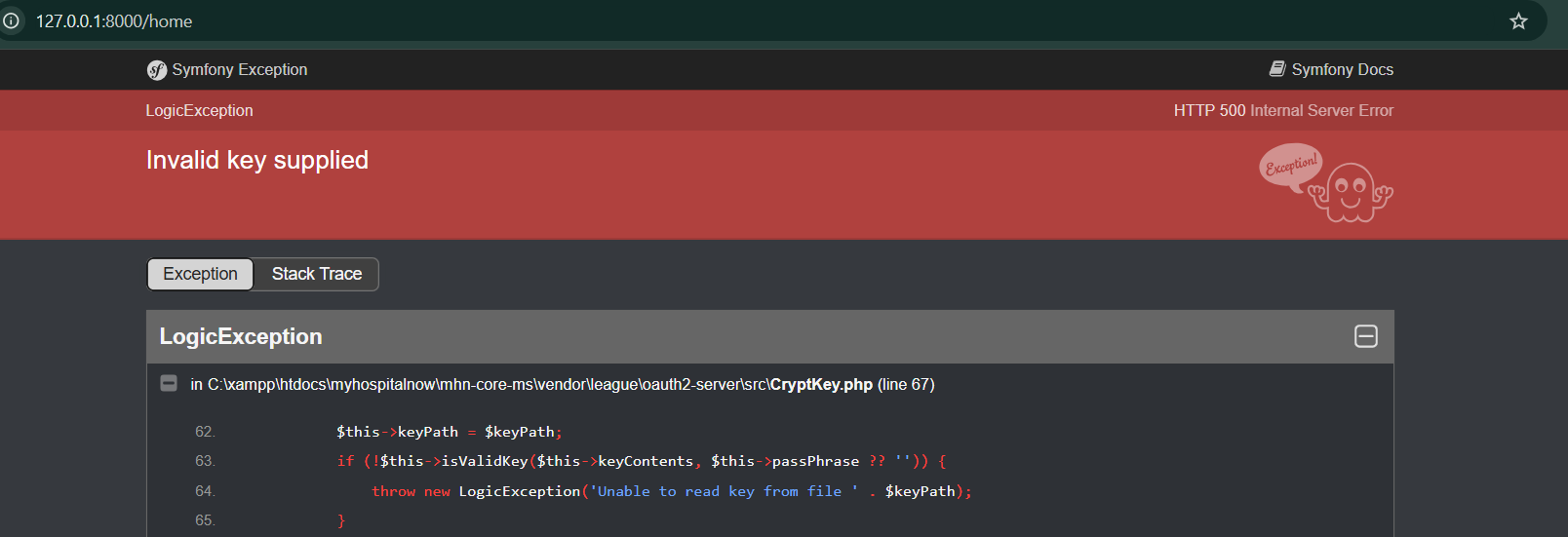 Error In Laravelinvalid Key Supplied Devops Support
