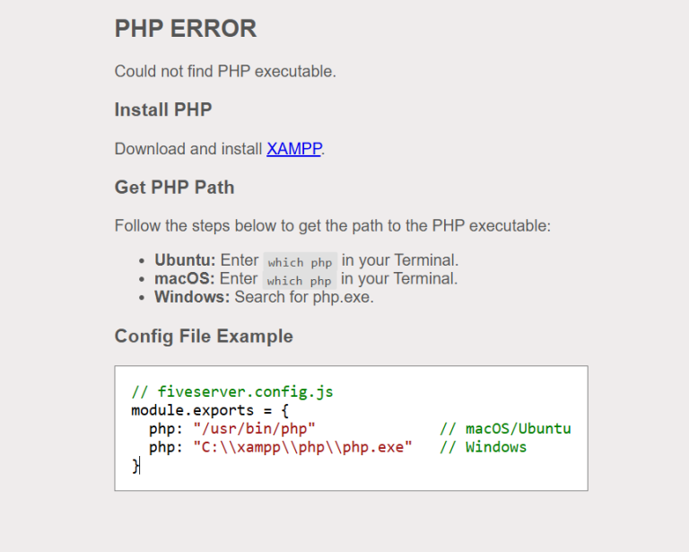 Fixing the “Could not find PHP executable” Error in Live Server on VS Code - DevOps Support